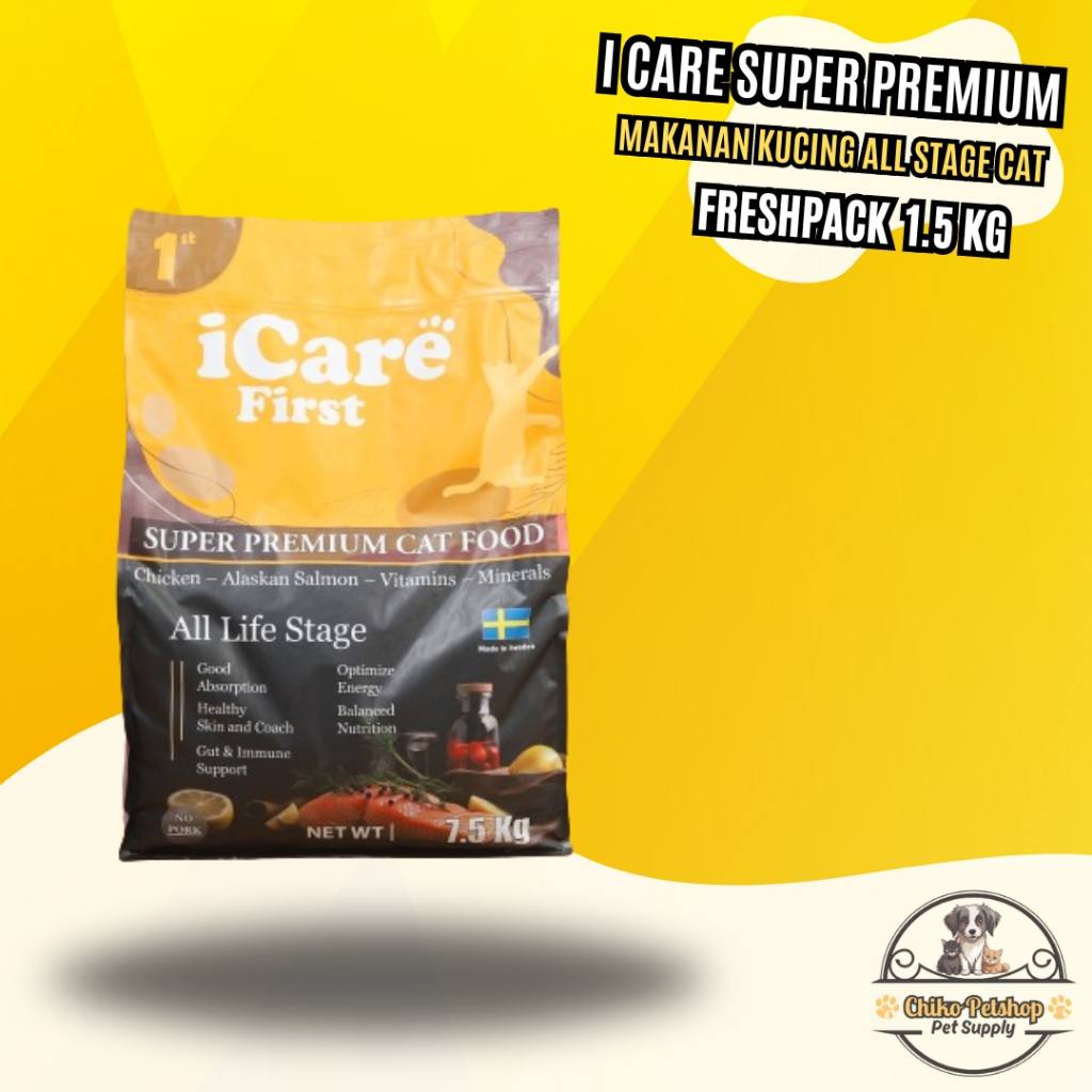 Jual iCare First All Life Stage 1,5kg Makanan Kucing Super Premium ...