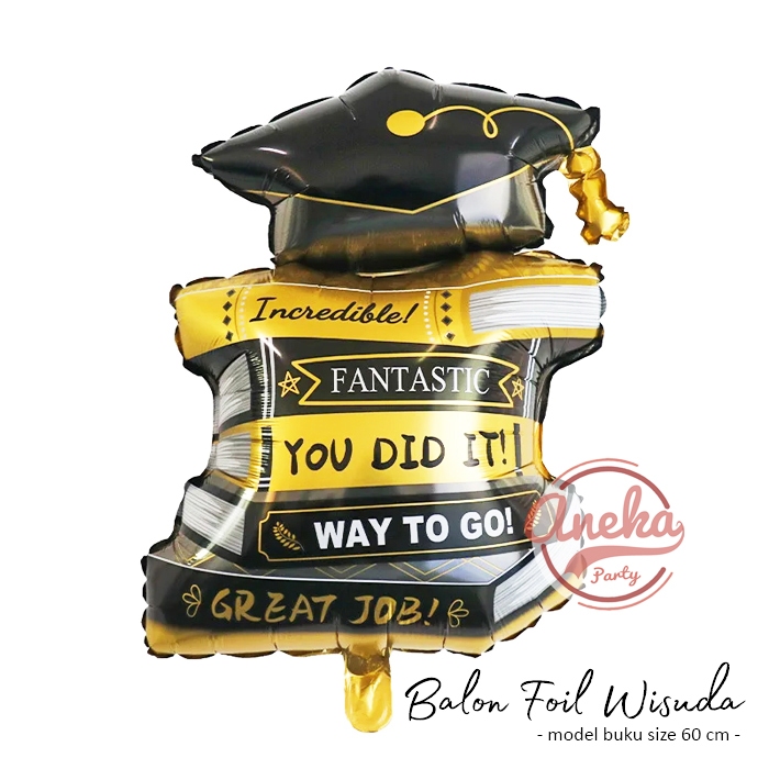 Jual Balon Foil Buku Graduation / Balon Sarjana Toga Buku You Did It ...