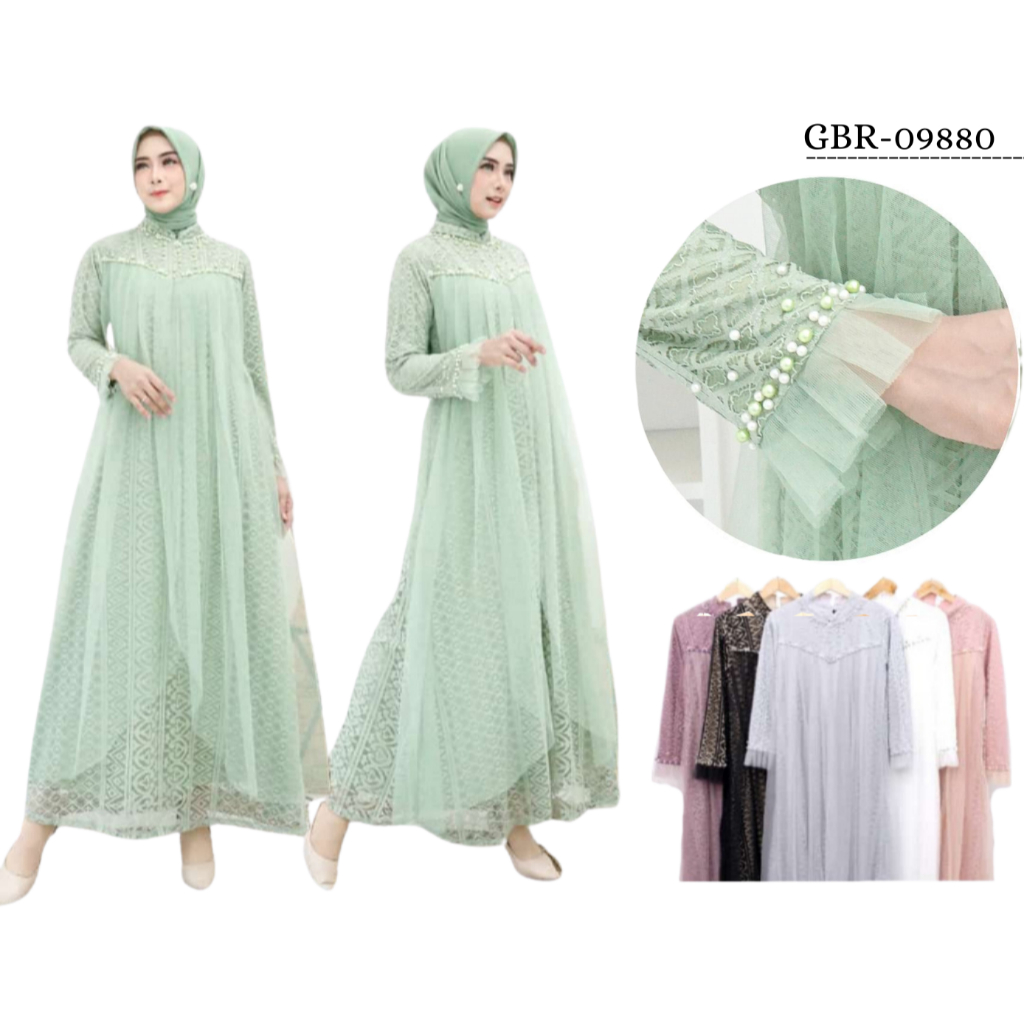 Jual Ozias - Gamis Brokat Arabella 09880 Ld 105 120 I Gamis Kondangan Remaja I Gamis Casual ...