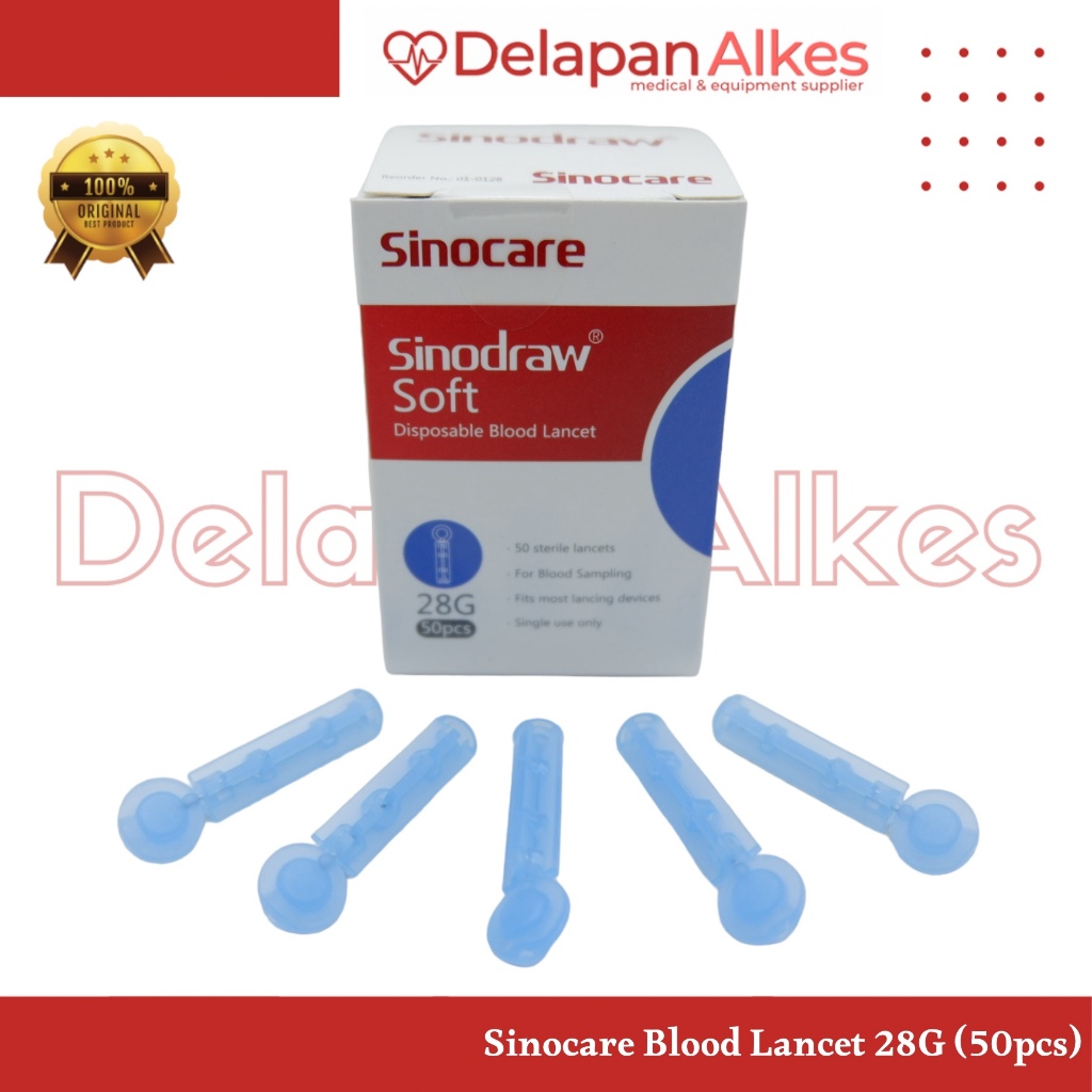 Jual Sinocare Sinodraw Blood Lancet 28G isi 50 pcs Soft Twist Jarum Lancet Bekam Steril | Shopee ...