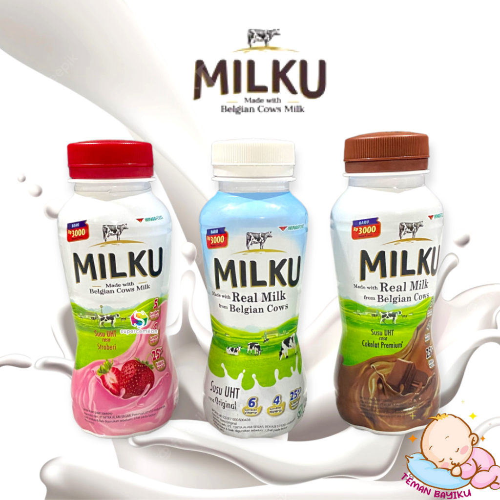 Jual Milku Susu Sapi UHT 200ml Made With Real Milk Belgian Cows Rasa ...
