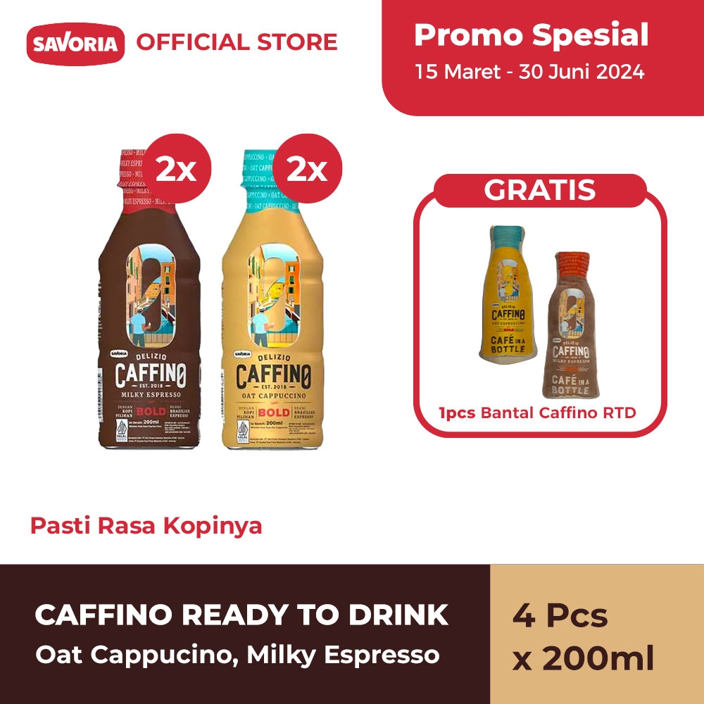 Jual Caffino Ready to Drink Mix Variant 4 Pcs x 200ml + Bantal Caffino ...