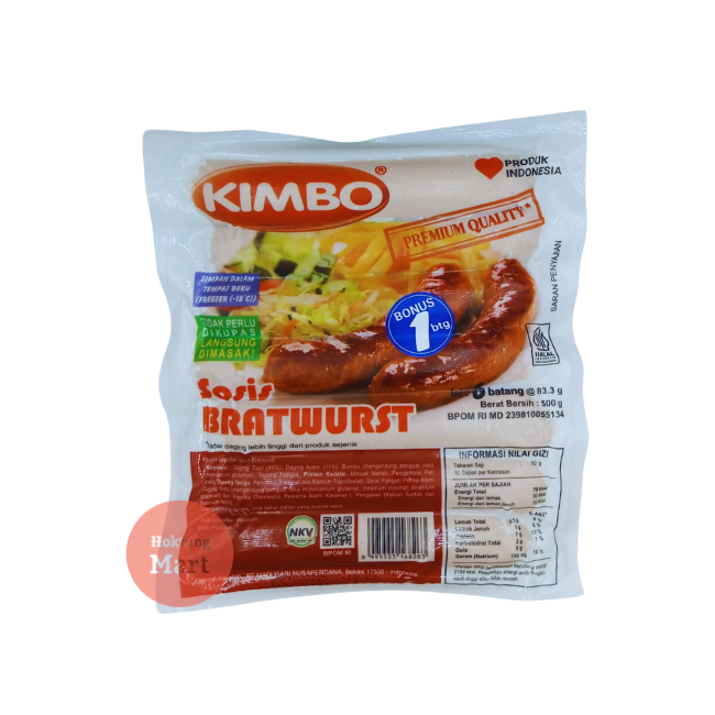 Jual Kimbo Bratwurst Sausage 450gr Sosis Sapi Ayam isi 6batang +1 ...