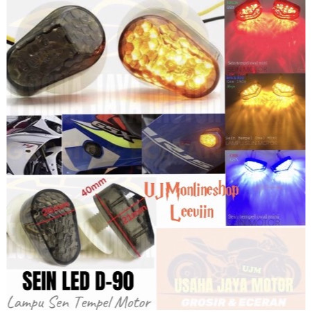 Jual Sein led mini oval d90 Lampu LED sein sen tempel oval sen D90 universal | Shopee Indonesia