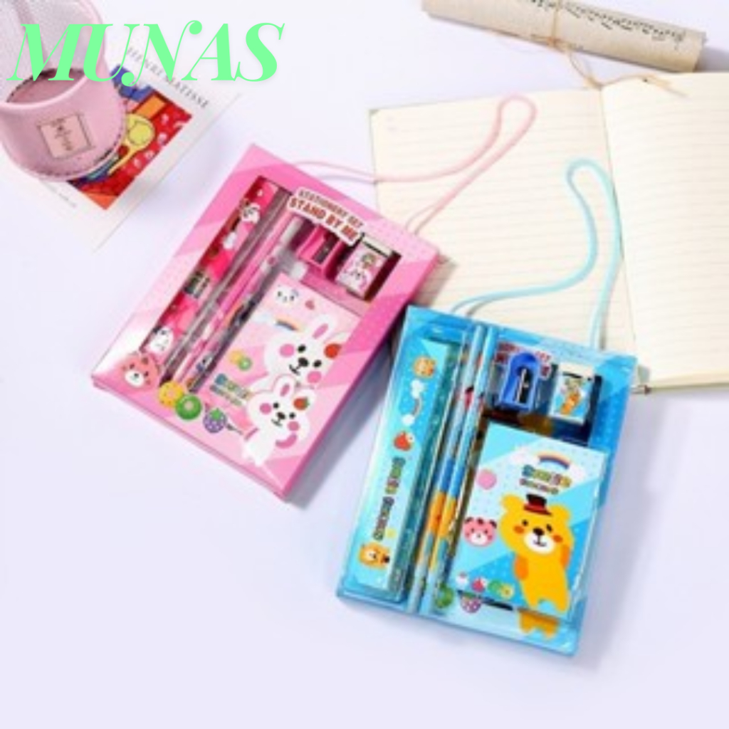 Jual MUNAS Alat Tulis Set 6IN1 Stationery Set Lucu Karakter Set ...
