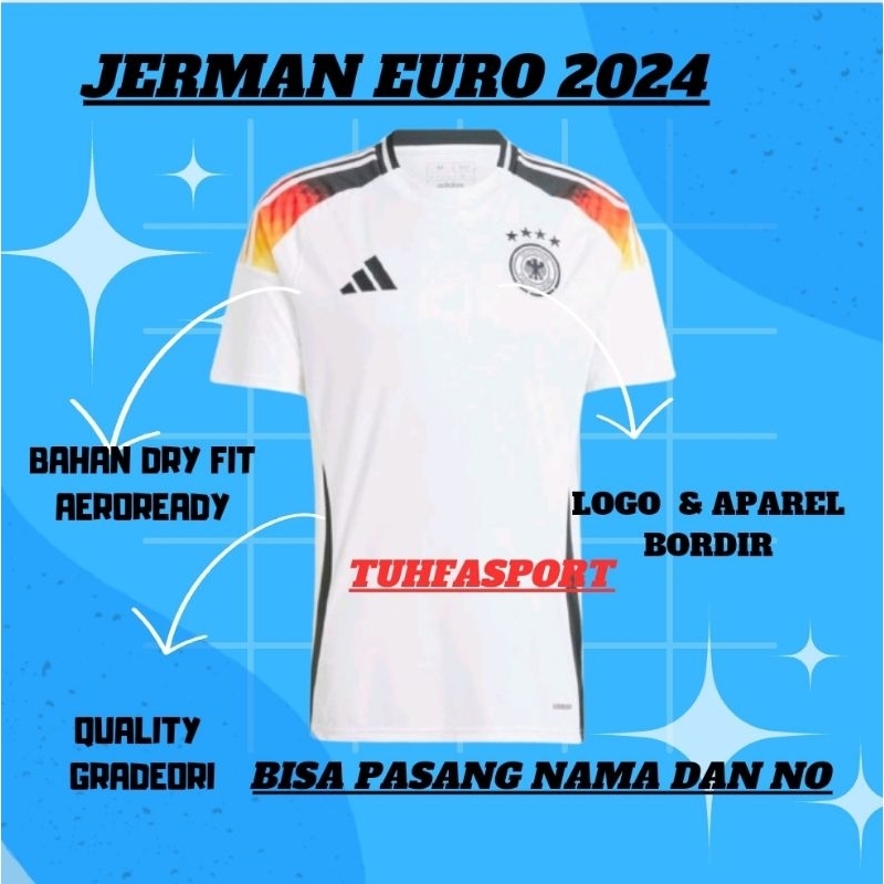 Jual JERSEY JERMANN EURO 2024 BAJU BOLA GERMANY GRADE ORI IMPORT THAILAND HOME AWAY TERBARU ...