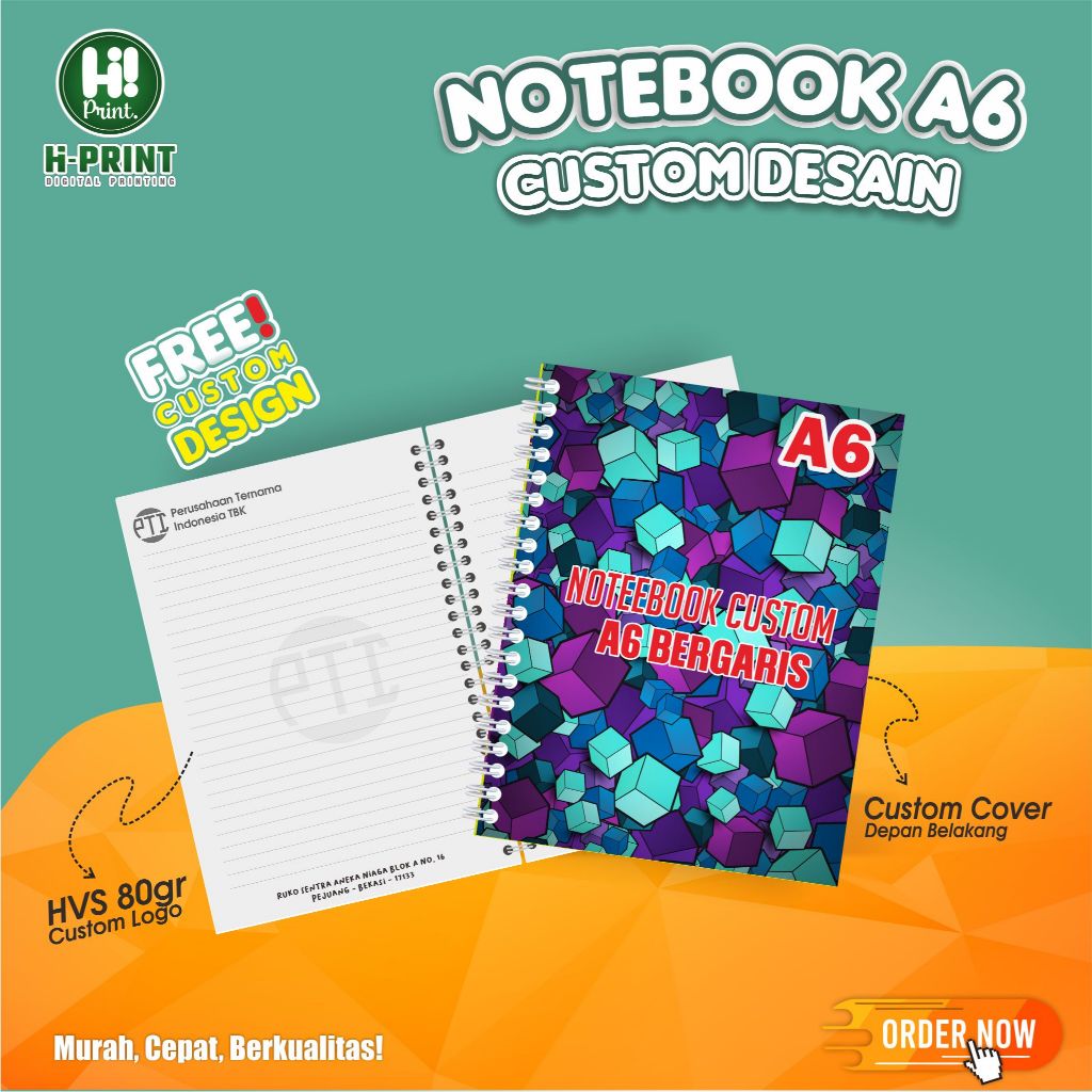Jual Notebook a6 custom isi bergaris 100 halaman | Shopee Indonesia