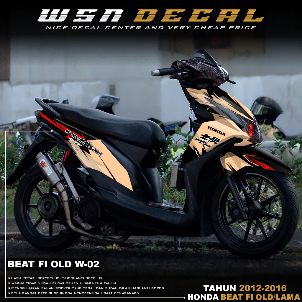 Jual (TERLARIS) Decal Sticker BEAT FI OLD 2012-2016 FULL BODY - Stiker ...
