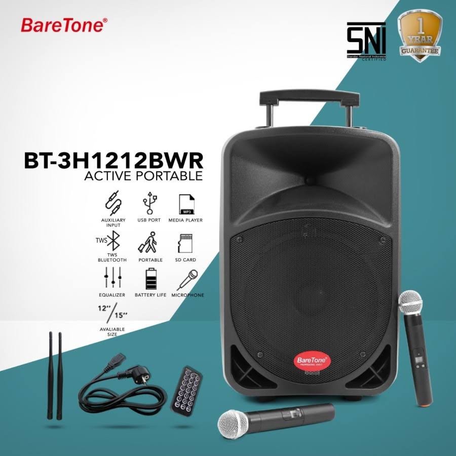 Jual Speaker Aktif Portable BARETONE BT 3H 1212BWR BT3H 1212BWR 12 BWR ...