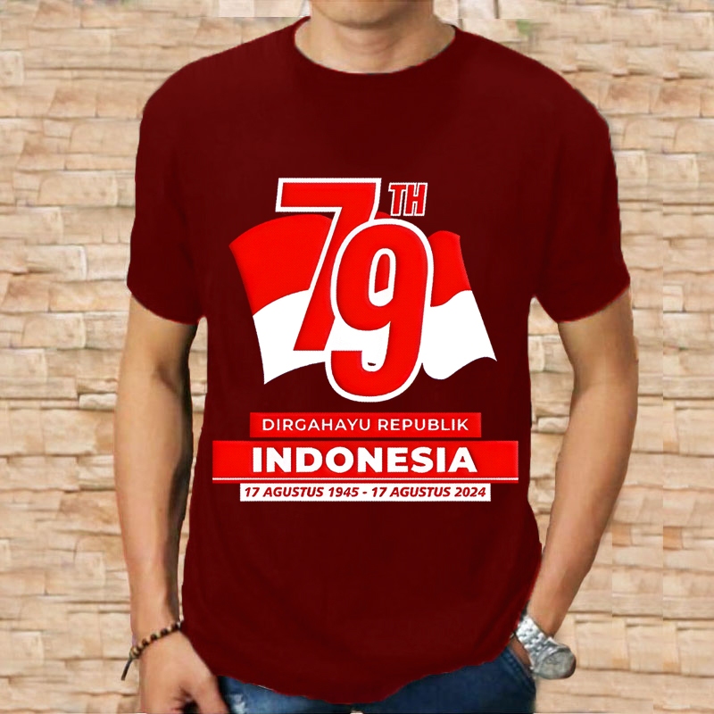 Jual KAOS PRIA DEWASA DISTRO LENGAN PENDEK KEMERDEKAAN 17 AGUSTUS 1945 ...