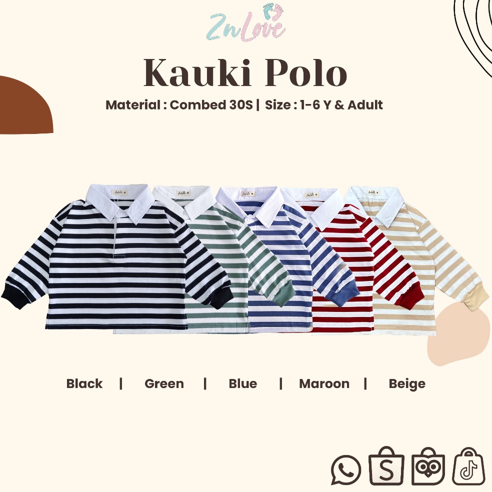 Jual KODE S69A ZNLOVE KAUKI POLO FAMILY COUPLE POLO SHIRT POLO ANAK ...