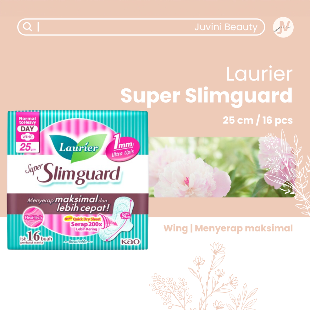 Jual Laurier Super Slimguard Pembalut Softex Wing Sayap 25 cm isi 16 ...