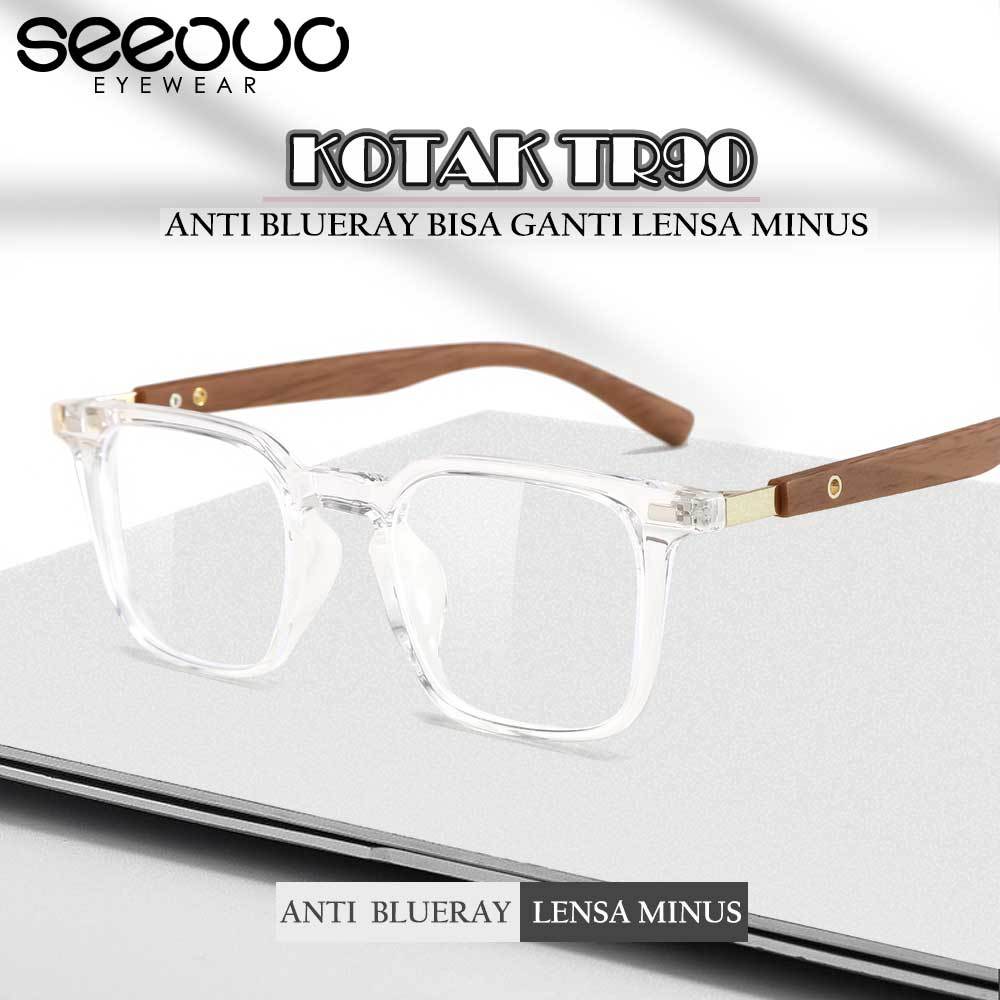Jual Seeouo Kacamata Antiradiasi Blueray Model Kotak Stylish TR90 Comfortable Frame Unisex Pria ...
