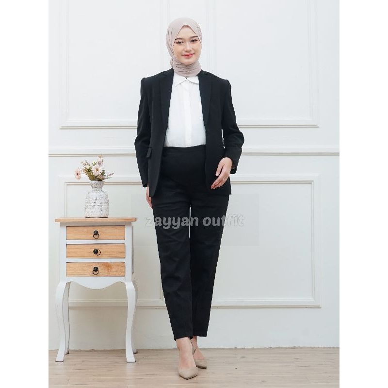 Jual Zayyan Outfit Celana Hamil Kerja Big Size Jumbo BB 90KG Premium ...