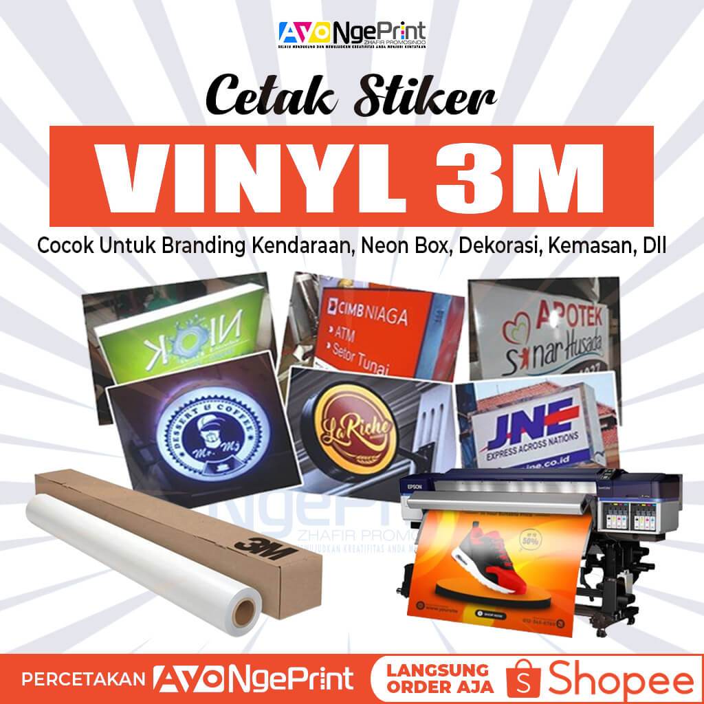 Jual Cetak Stiker Vinyl 3M UV Meteran | Print Sticker Neon Box Akrilik / Papan Nama | Branding ...