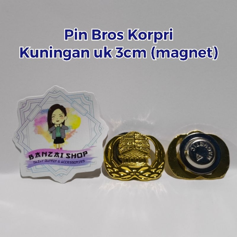 Jual Pin Bros Logo KORPRI bahan kuningan (limited stock) | Shopee Indonesia