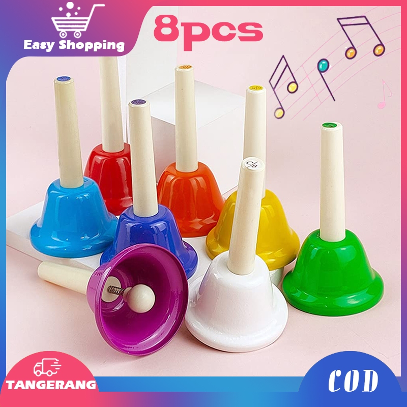 Jual 8pcs Handbell Music Set Musical Hand Bell Warna Alat Musik Bayi ...