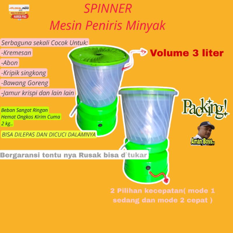 Jual "GARANSI" spiner peniris minyak 3lt spinner saringan minyak alat ...