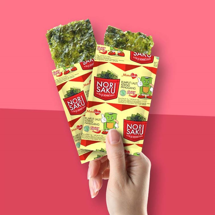 Jual MamaSuka Nori Saku 2gr isi 12 sachet / box - Rumput Laut Kering ...