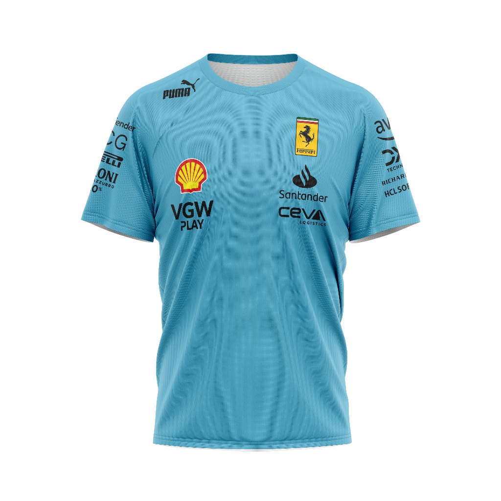 Jual GAMEPLANE - Baju Pria Kaos Jersey F1 Ferrari FIA 2024 Special Race Miami Biru Custom Full ...