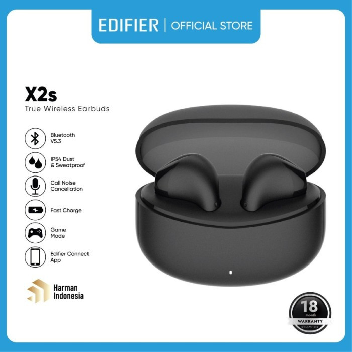 Jual Edifier TWS X2S True Wireless Earbuds IP54 with Call Noise Cancellation | Shopee Indonesia