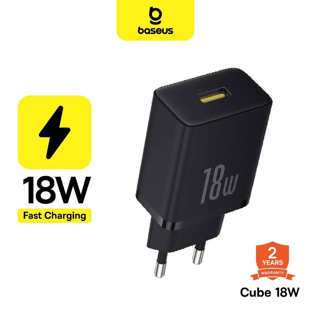 Jual BASEUS Kepala Charger Cube Fast Charging 1U 18W EU Cluster ...
