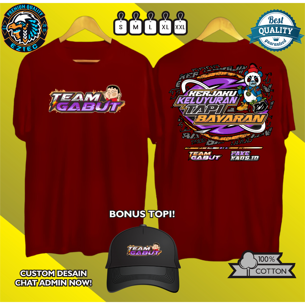 Jual KAOS KATA KATA TEAM GABUT KERJAKU KELUYURAN TAPI BAYARAN DESAIN ...