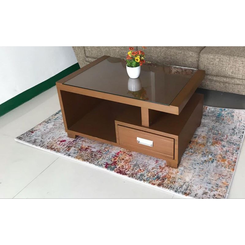 Jual MEJA TAMU MINIMALIS MODEL G LACI 1 MEJA KACA | Shopee Indonesia
