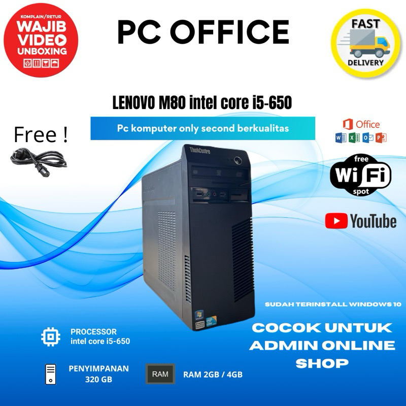 Jual PC INTEL CORE i3/i5 COCOK UNTUK OFFICE SIAP PAKAI SECOND ...