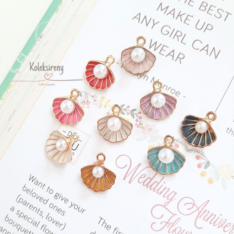 Jual CP29 - Charm/Liontin Epoxy Kerang Mutiara | Shopee Indonesia