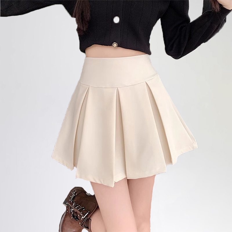 Jual Rok Lipit Mini wanita/Apricot Rok A-line High Quality Cropped ...