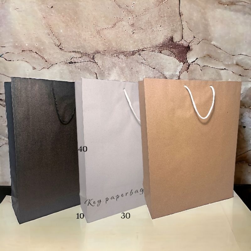 Jual Paper Bag Uk 30x40 Polos Hitam, Putih, Cokelat | Shopee Indonesia