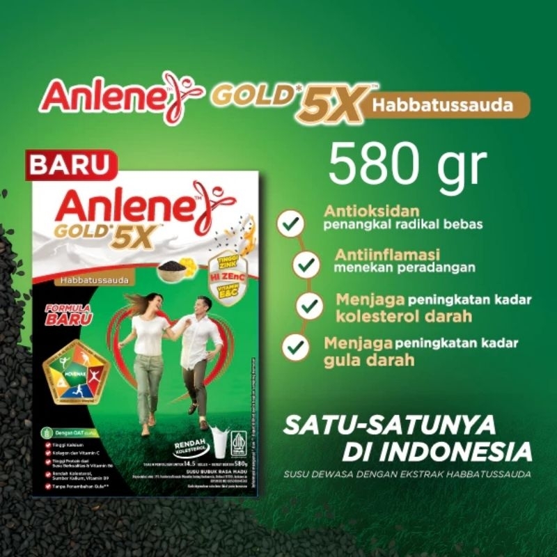 Jual [PROMO] Anlene Gold 5X Habbatussauda Susu Bubuk Dewasa Madu 580g ...