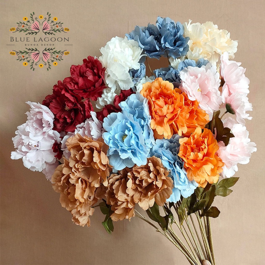 Jual Artificial Flower Kansas Peony Bunga Cabang Buatan Dekorasi ...
