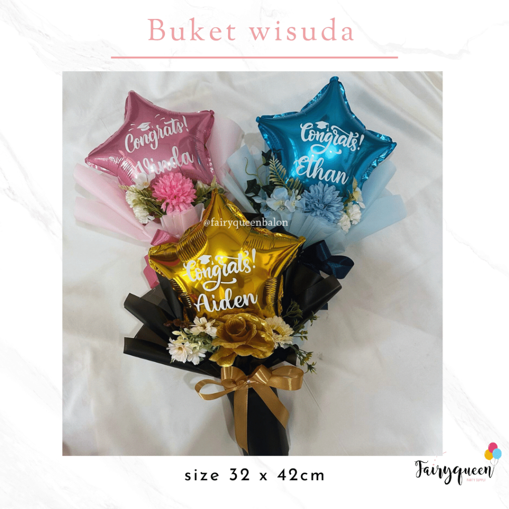 Jual Buket Balon Bunga Wisuda Anak TK Graduation Balon Foil | Shopee ...