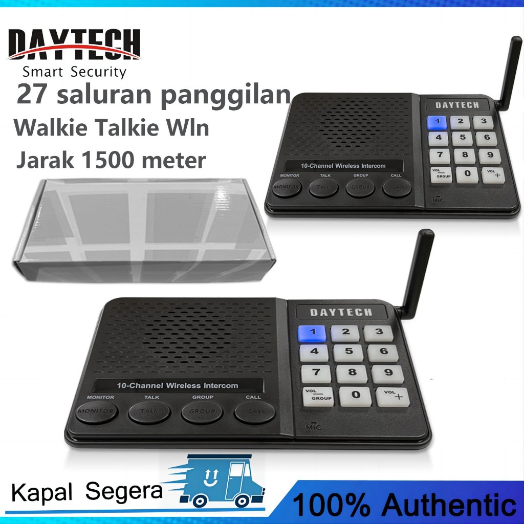 Jual Daytech Wireless Intercom 27CH Interphone Home/Office Interkom Nirkabel Walkie Talkie Wln ...