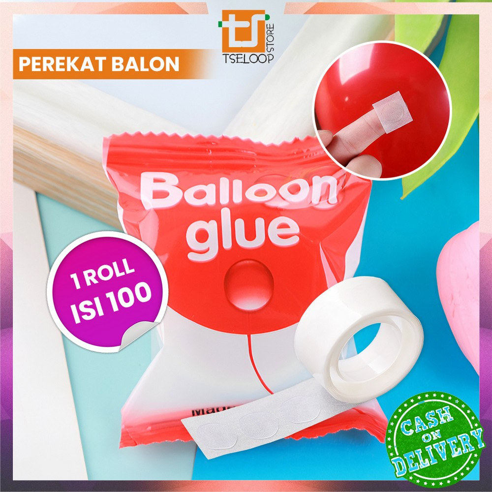 Jual OFM-C1000 Lem Balon 1 Roll Isi 100 Dot Double Tape Dekorasi Ulang ...