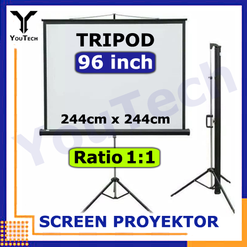 Jual Tripod Screen Projector 96 inch Rasio 1:1 - Layar Proyektor 96 ...