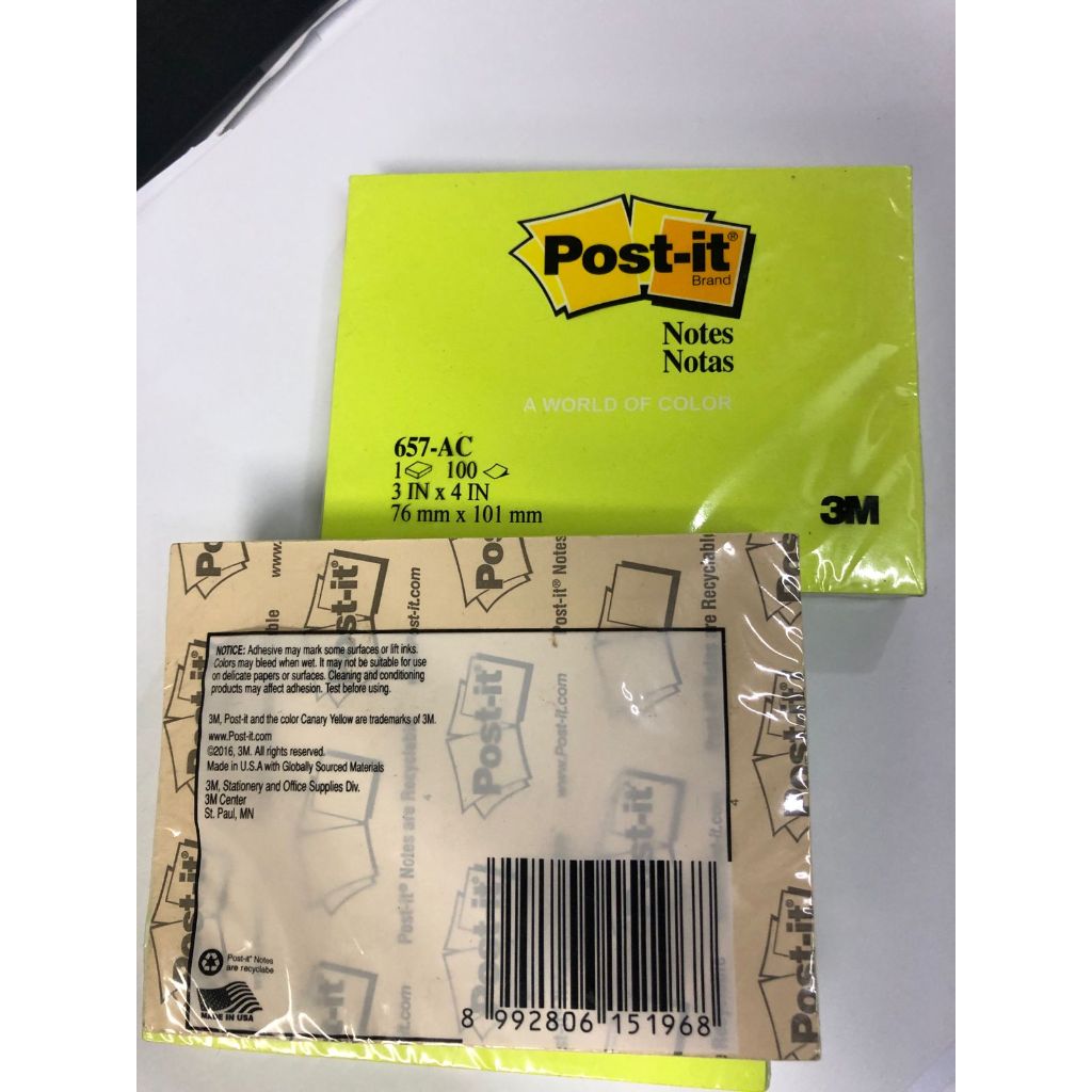 Jual Sticky Notes Post-it 657 AC 3 in x 4 in | Shopee Indonesia