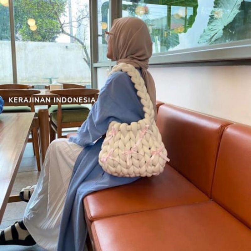 Jual Pre Order - Tas wanita / Tas Murah / Chunky Yarn Bag / Tas Rajut ...