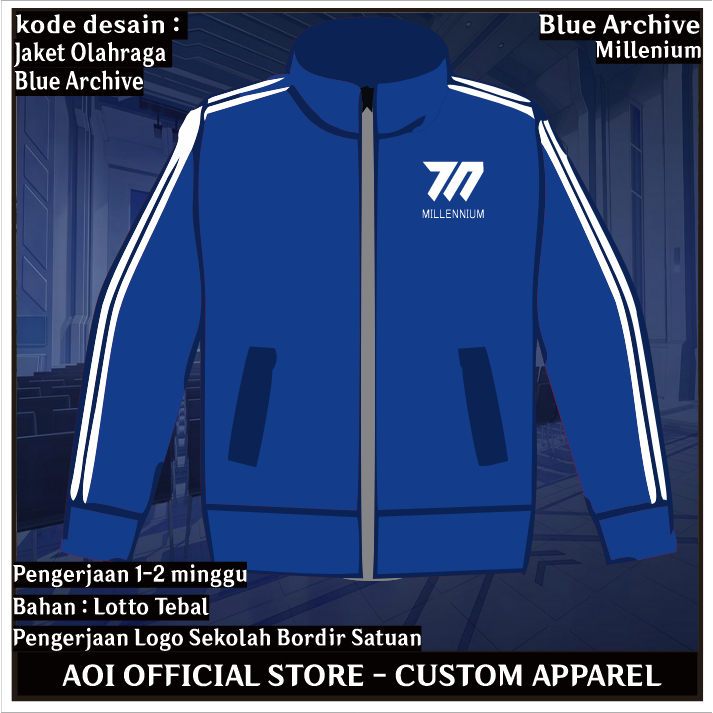 Jual Jaket Running Olahraga Millenium Blue Archive | Shopee Indonesia