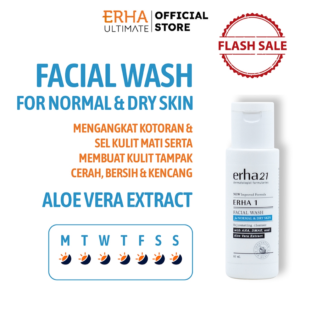 Jual ERHA21 Erha 1 Facial Wash for Normal & Dry Skin 60ml | Shopee ...