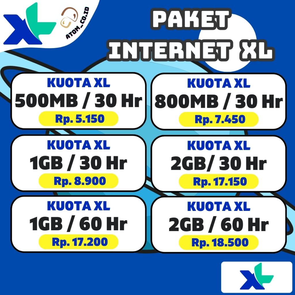 Jual Paket Internet XL - Kuota Hemat Bulanan - Kuota Internet XL ...