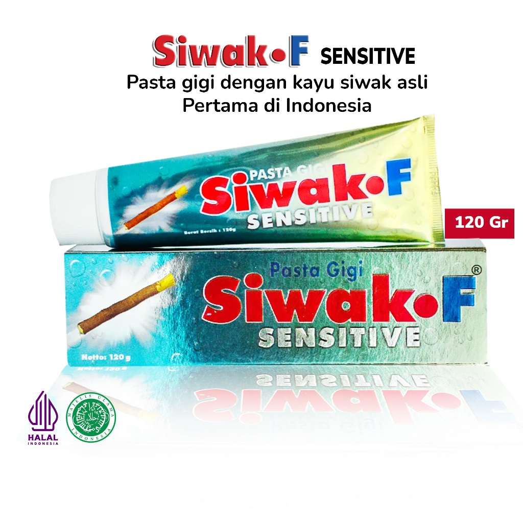 Jual Pasta Gigi Halal Siwak-F Sensitive120 Gr Dengan Kayu Siwak Asli ...