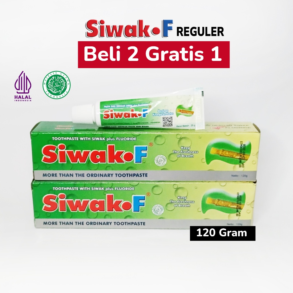 Jual [Beli 2 Gratis 1] Pasta Gigi Halal Siwak-F Original 2 x120Gr ...