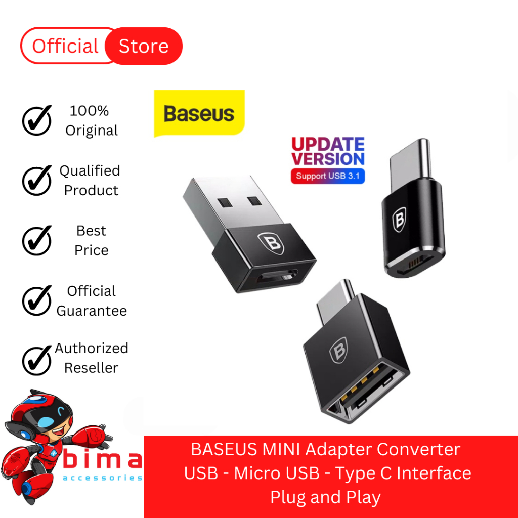Jual BASEUS Adaptor OTG Mini Micro USB Type C Interface Android ...