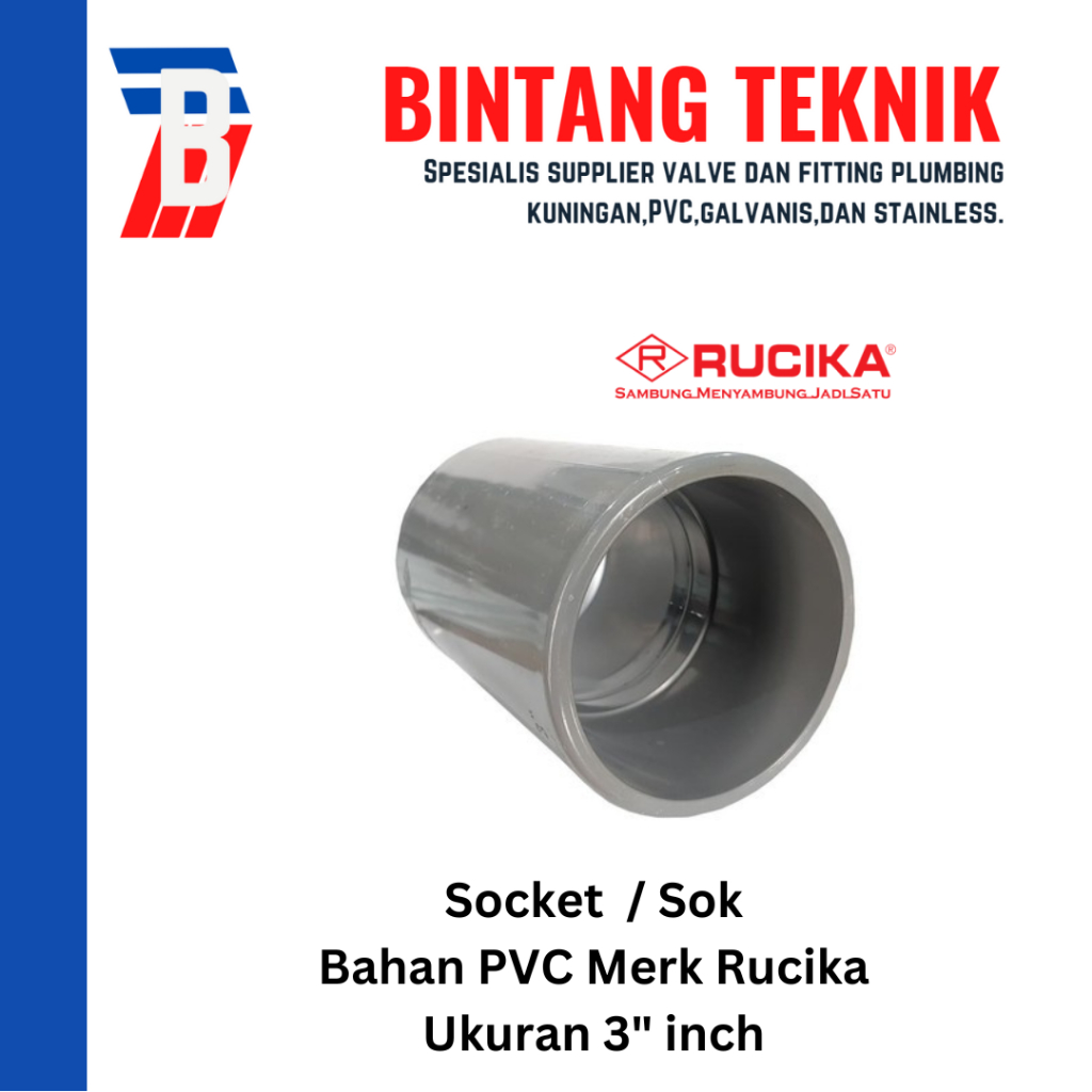 Jual Socket / Sok PVC Rucika 3" inch AW (Tebal) | Shopee Indonesia