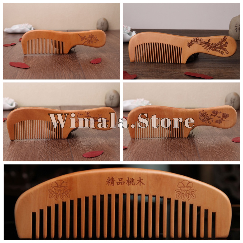 Jual Sisir Rambut Kayu Anti Statis Model Klasik Wooden Comb H093 ...