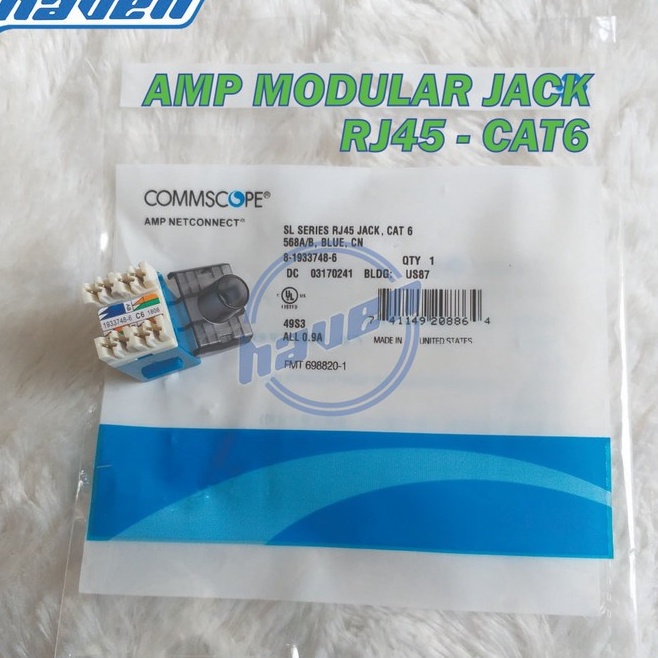 Jual Praktis Modular jack RJ45 cat 6 AMP COMMSCOPE | Shopee Indonesia