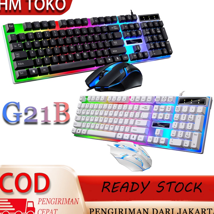 Jual Keyboard G21B Set Keyboard Plus Mouse Keyboard Mouse Gaming RGB ...